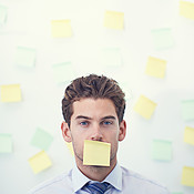 It's all sticky notes and no verbal communication | Buy Stock Photo on ...