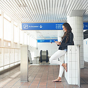 Taking a break before boarding the train | Buy Stock Photo on ...
