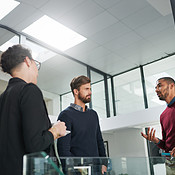 Suggesting their ideas to each other | Buy Stock Photo on PeopleImages ...