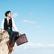 Searching the horizon for new possibilities | Buy Stock Photo on ...