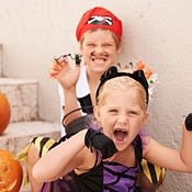 Fierce faces - halloween festivities | Buy Stock Photo on PeopleImages ...