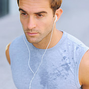 Music helps me exercise | Buy Stock Photo on PeopleImages, Picture And ...
