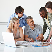 Giving input into an important project | Buy Stock Photo on ...