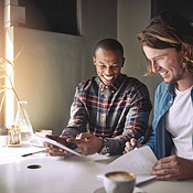 Coffee fuels their creativity | Buy Stock Photo on PeopleImages ...