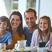 Building stronger family ties around the lunch table | Buy Stock Photo ...