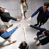 Reaching for greatness together | Buy Stock Photo on PeopleImages ...
