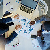 Gaining insights from the latest analytics | Buy Stock Photo on ...