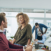 An open working environment makes for open and friendly conversation ...