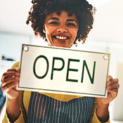 Happy to see my favourite customer | Buy Stock Photo on PeopleImages ...