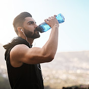 Cooling off after an intense workout | Buy Stock Photo on PeopleImages ...