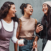 Bonding over coffee and shopping | Buy Stock Photo on PeopleImages ...