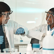 Good job, lab partner! | Buy Stock Photo on PeopleImages, Picture And ...