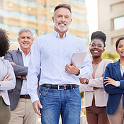 No challenge is too big for my team | Buy Stock Photo on PeopleImages ...