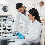 Sharing viewpoints on the day's discoveries | Buy Stock Photo on ...