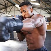 He's got speed behind those powerful punches | Buy Stock Photo on ...