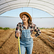 Looking at the culmination of her hard work | Buy Stock Photo on ...