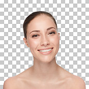 Skincare, beauty and face of a woman with a happy smile, teeth and ...