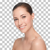 Skincare, beauty and face of a woman with a happy smile, teeth and ...