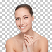 Skincare, beauty and face of a woman with a happy smile, teeth and ...