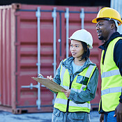 Shipping logistics team, manufacturing planning and work collaboration ...