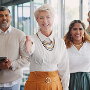 Handshake, recruitment and business team welcome from woman in HR or ...