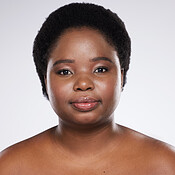 Black woman, skincare beauty and studio portrait with healthy skin glow ...