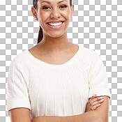 Confident woman, arms crossed and portrait of empowerment and positive ...