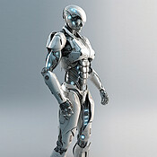 Robot, ai and cyborg isolated on studio background, robotics and ...