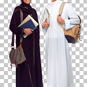 Portrait, smile and Arabic students with education, knowledge and ...