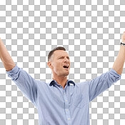 Disappointed, frustrated and annoyed man throw arms in air feeling ...