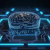 Cyber security, hardware and neon circuit board for futuristic ...