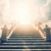 Stairs, steps and way to heaven for God, religion and faith in ...