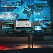 Cybersecurity, isolated and global presentation with map graphic for ...