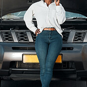 Car problem, phone call or angry black woman late for work from engine ...