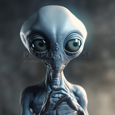 Alien attack or abduction or in a UFO space ship, visitor or scary ...