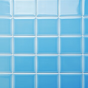 Blue ceramic tile wall or floor background. Design wallpaper copyspace ...