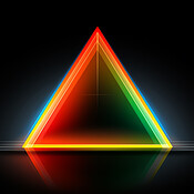 Triangle rainbow prism light effect. Background overlay pattern design ...