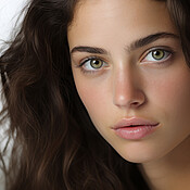 Close-up portrait of model. Natural light. Fashion, Beauty concept ...