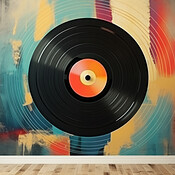Vintage, abstract and vinyl record creative illustration for design ...