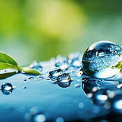 Water droplet, conservation, and eco-friendly concept for saving ...