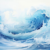 Rippling waves, dynamic flow, and aqua abstract art. Elegance, motion ...