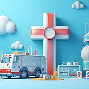 Ambulance, emergency response and lifesaving transport. Dynamic, urgent ...