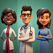 3D doctor, medical concept and modern healthcare. Professional, dynamic ...