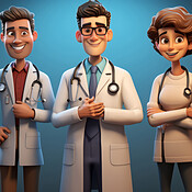 3D doctor, medical concept and modern healthcare. Professional, dynamic ...