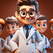 3D doctor, medical concept and modern healthcare. Professional, dynamic ...