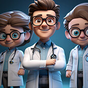 3D doctor, medical concept and modern healthcare. Professional, dynamic ...