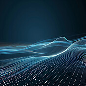 Abstract, digital and background waves. Wallpaper, futuristic and ...