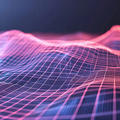 Abstract, digital and background waves. Wallpaper, futuristic and ...