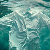 White shirt, water and laundry background for laundromat business ...