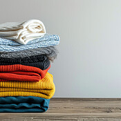 Clothing, clean and folded laundry for laundromat business service ...